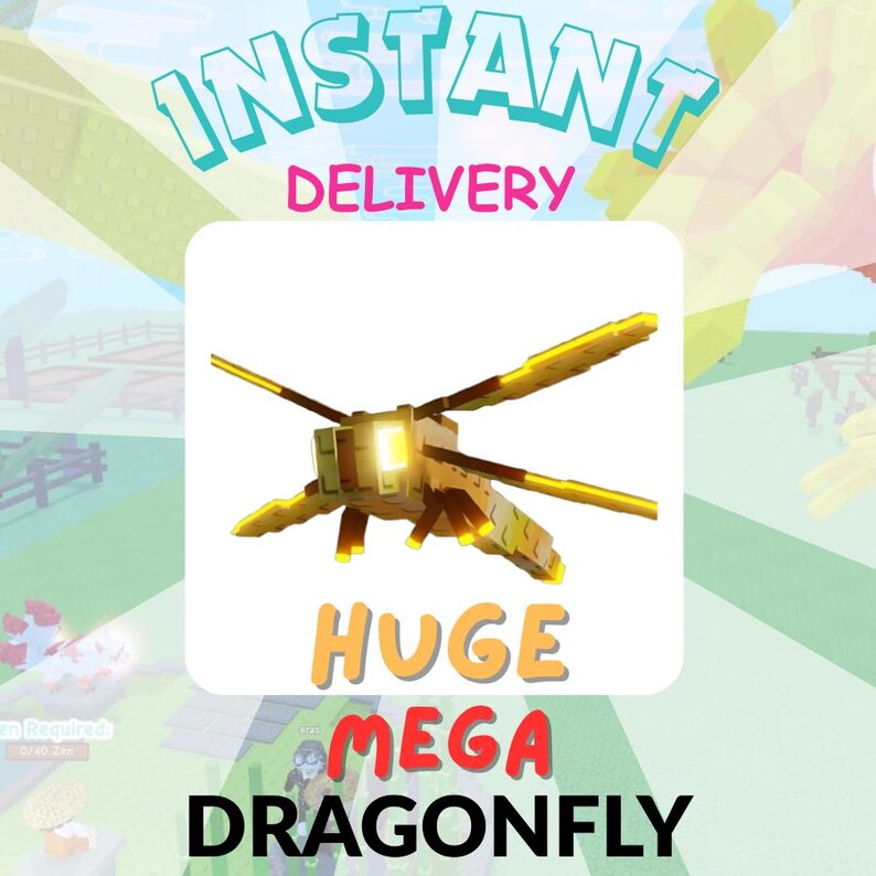 Huge Mega Dragonfly | Grow a Garden Roblox | Rare | Legendary | Mythical | Divine | - Etsy
