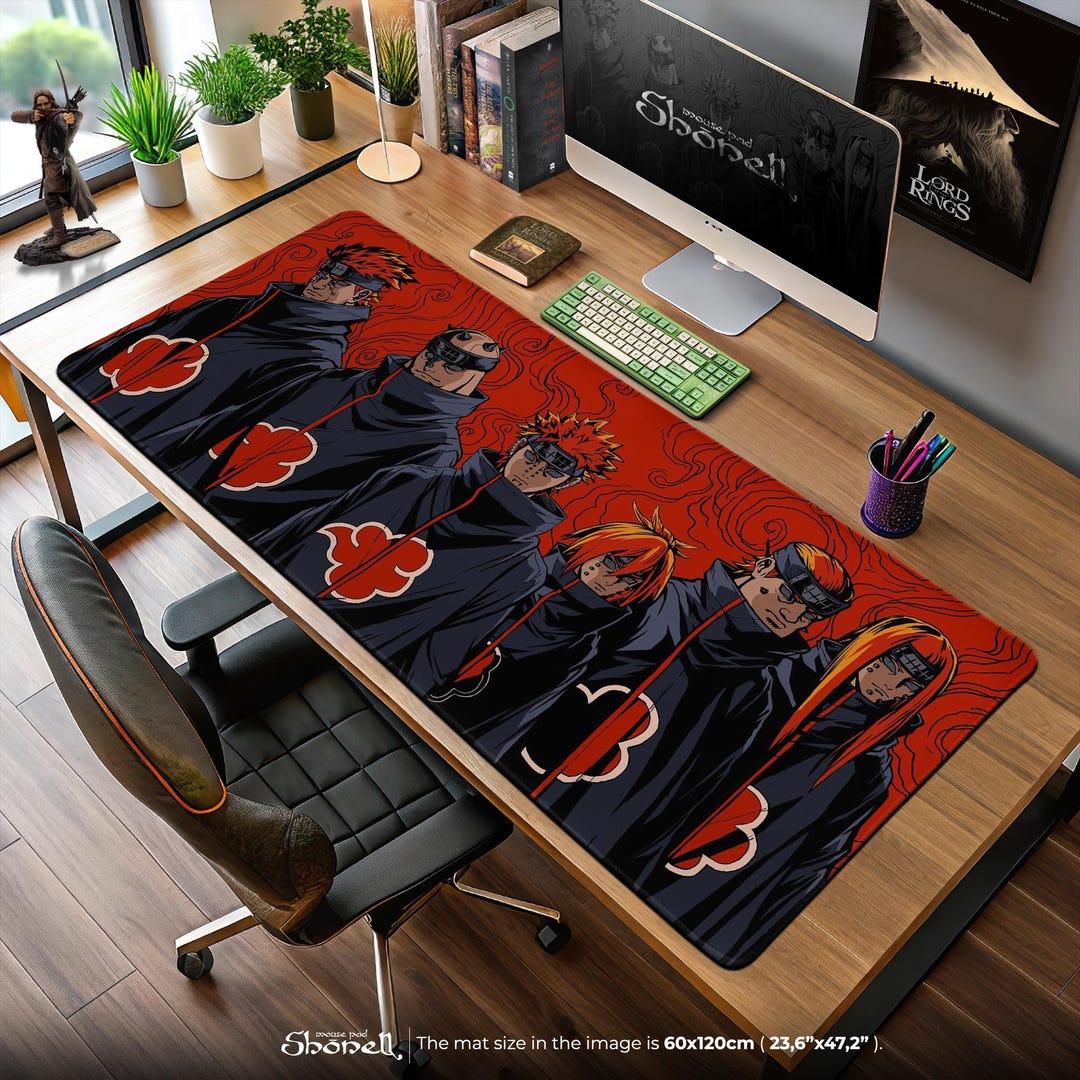 Akatsuki Anime Mouse Pad - Red Cloud Villain Squad With Pain, Konan ...