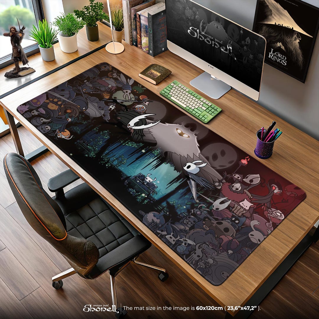 Hollow Knight Mouse Pad - Hallownest Character Lineup Desk Mat With the ...