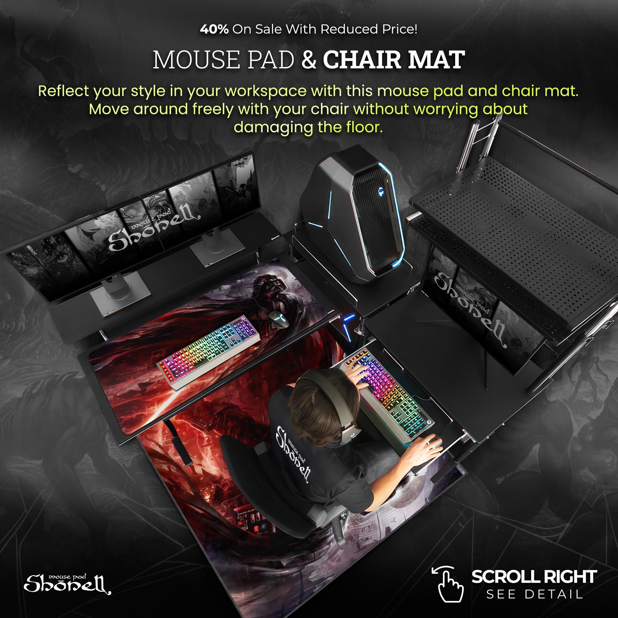 Darth Vader Mouse Pad – Epic Star Wars Sith Lord Art With Lightsaber ...