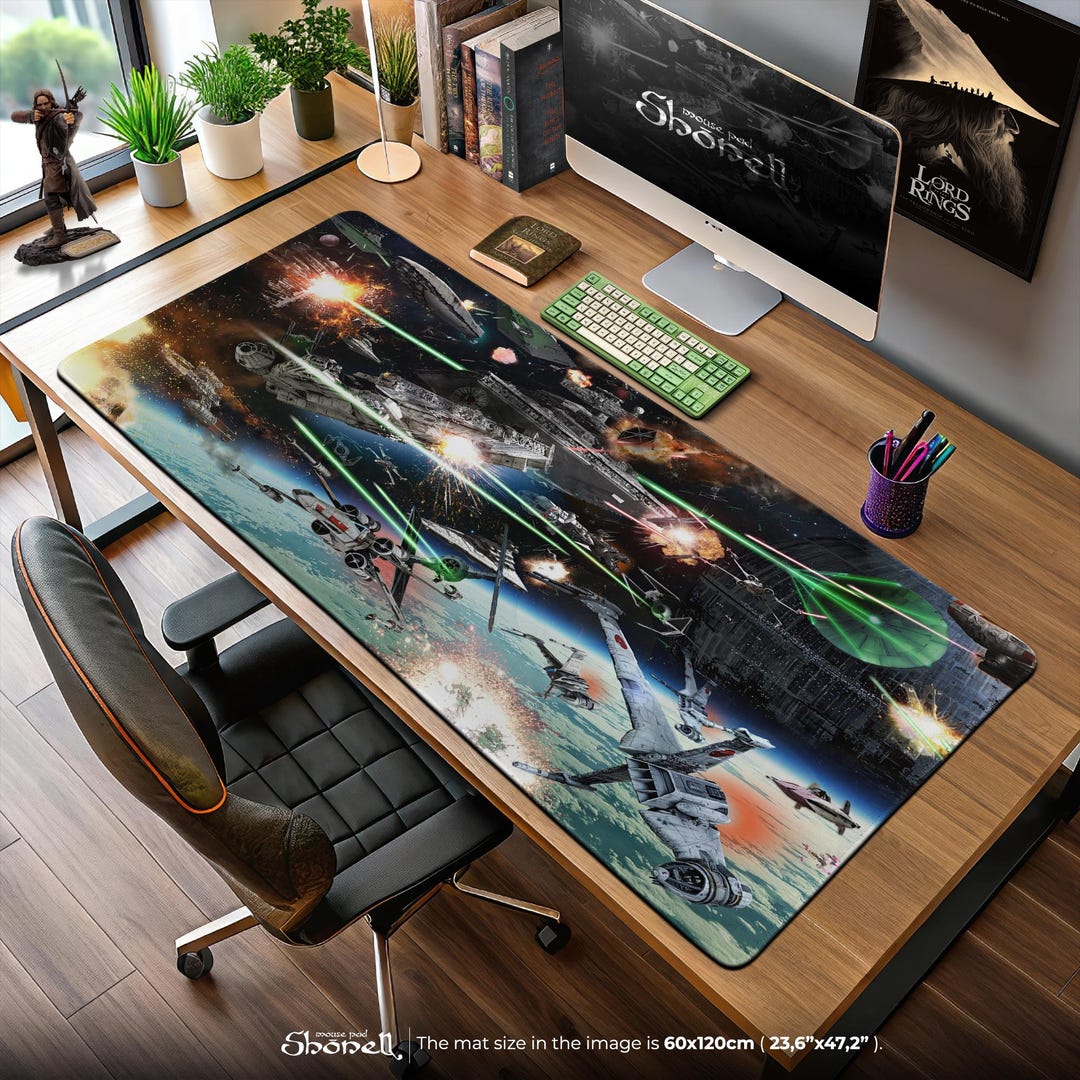 Battle of Endor Mouse Pad – Star Wars Space War Desk Mat With Death ...