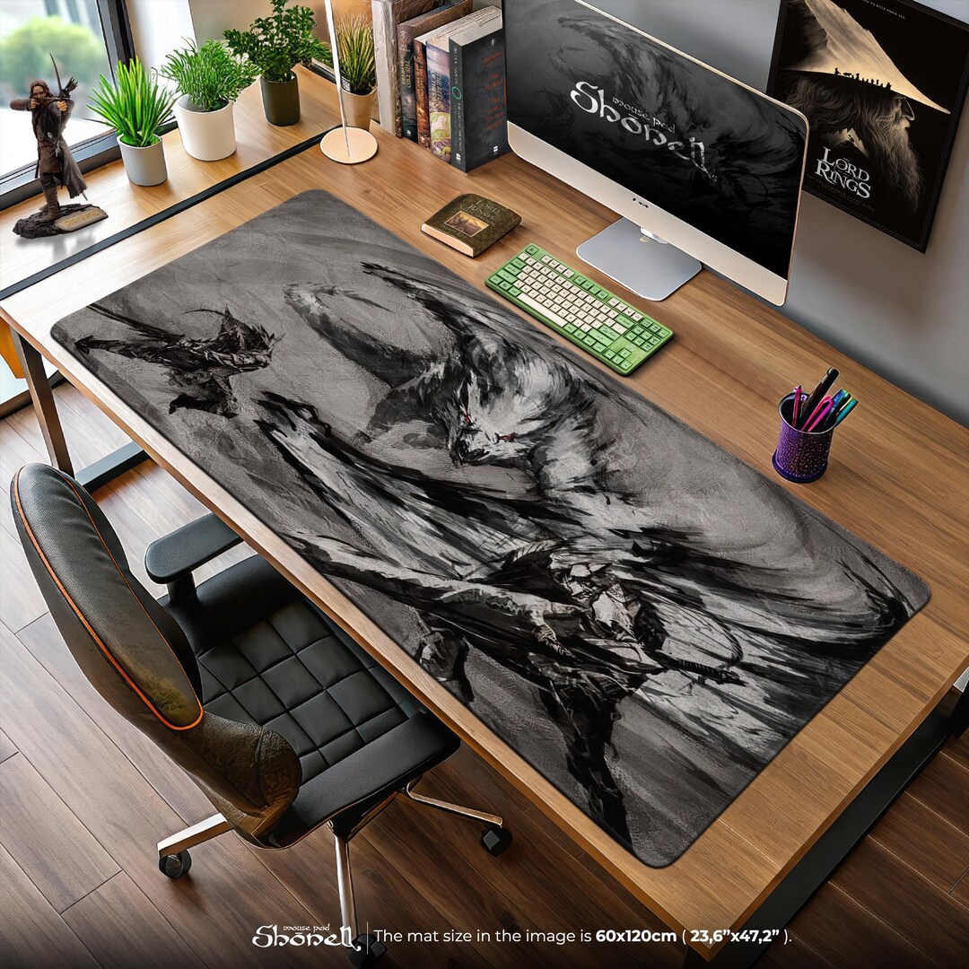 Brush Ink Monster Hunter Mouse Pad – Malzeno Battle Art With Hunters in ...