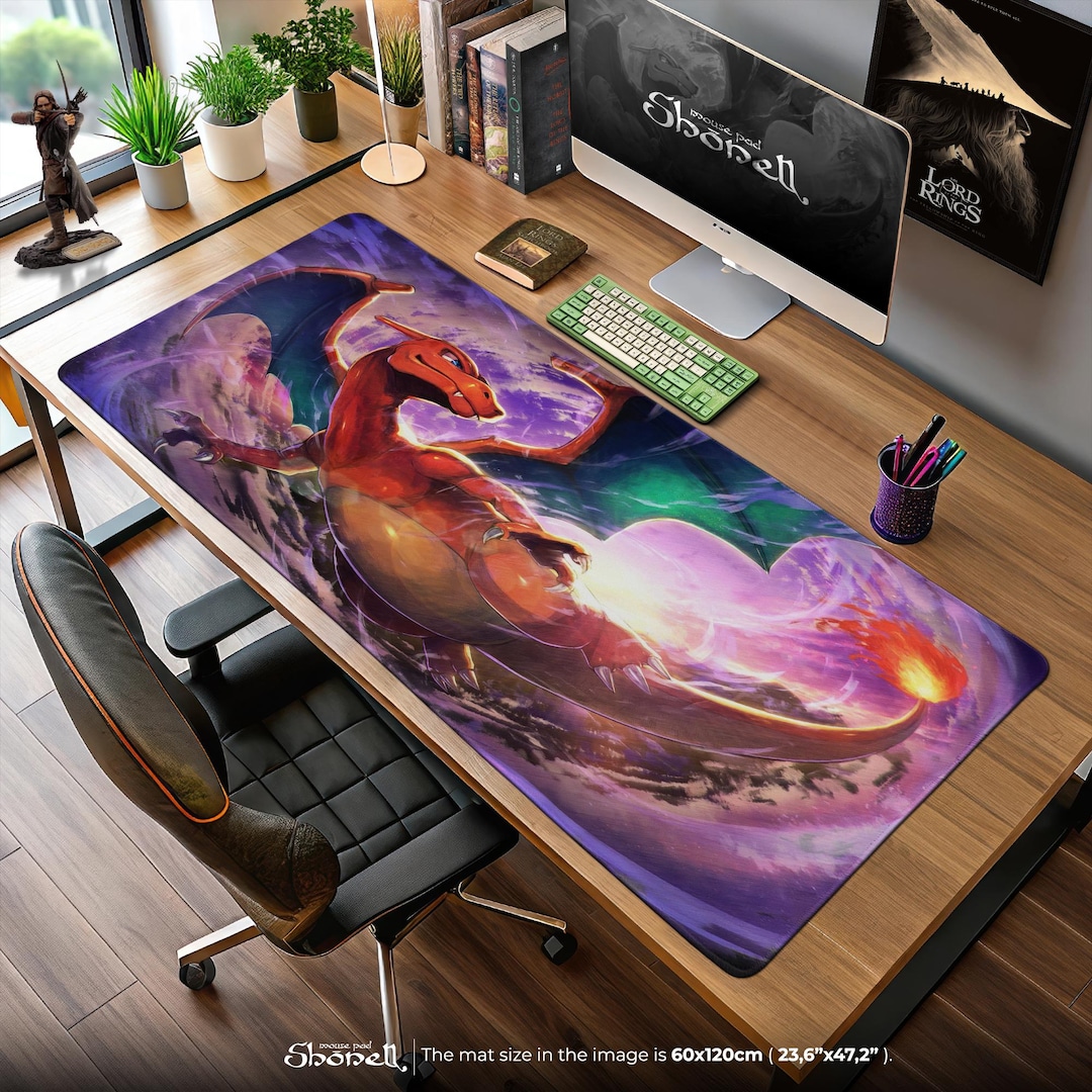 Charizard Flying Fire Mouse Pad - Pokémon Flame Dragon Art Desk Mat ...