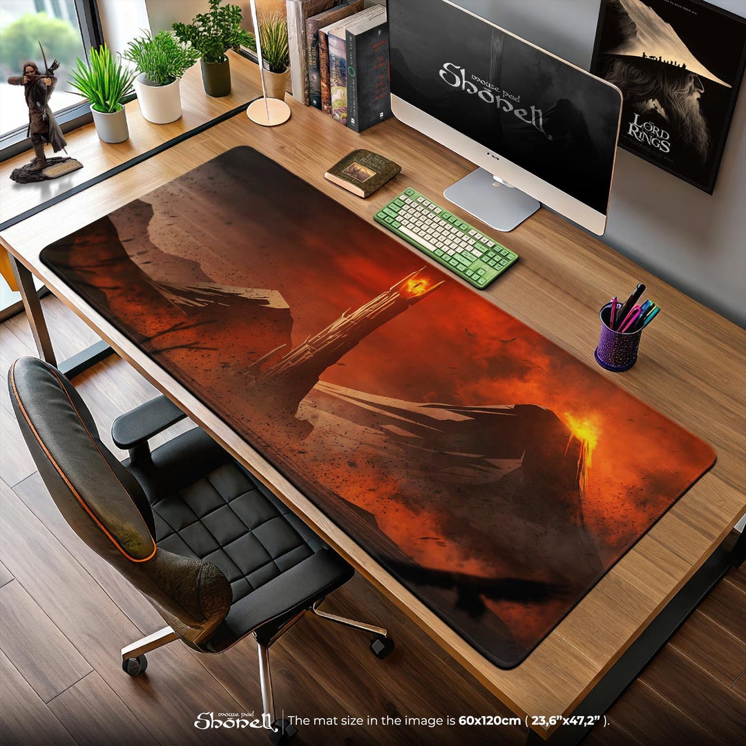 Barad-dûr & Mount Doom Mouse Pad – Dark Mordor LOTR Desk Mat, Eye of ...