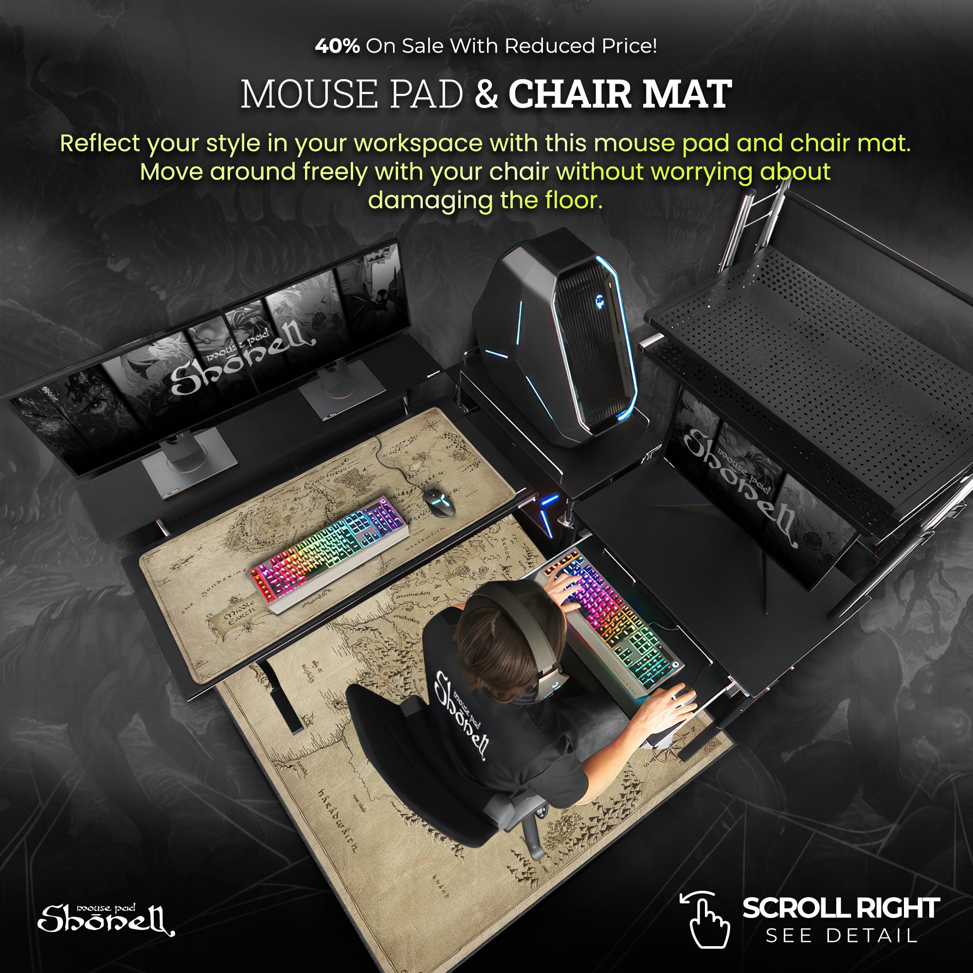 Middle-earth Map Mouse Pad – Lord of the Rings Vintage Map Desk Mat ...