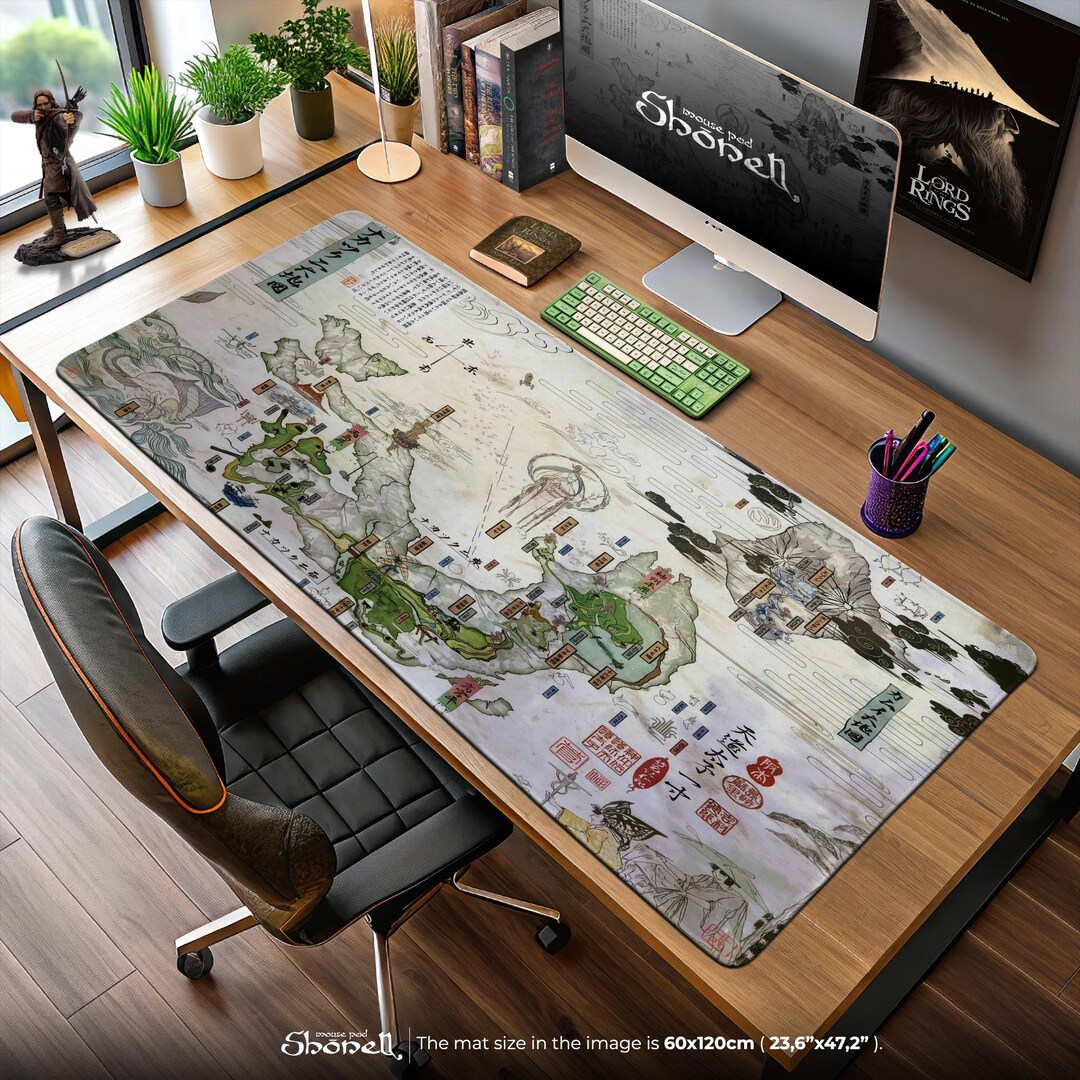 Ōkami World Map Mouse Pad – Ancient Nippon Inspired Design With Brush ...