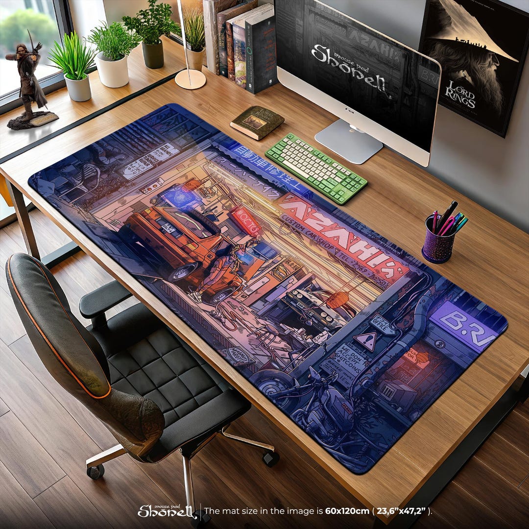 Initial D AE86 Mouse Pad – JDM Drift Garage Desk Mat With Night Street ...