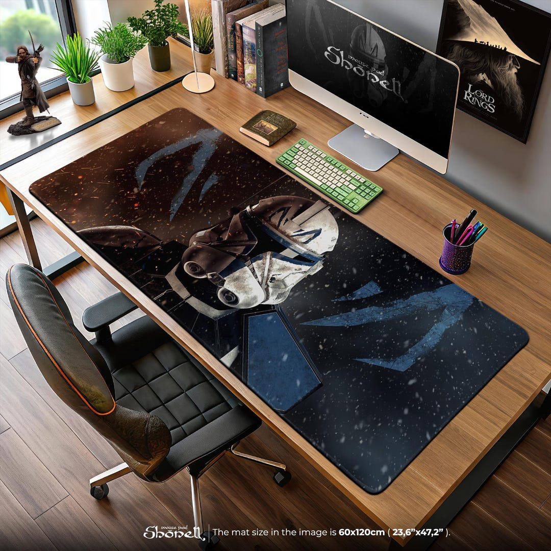 Clone Trooper Star Wars Mouse Pad – Battle Worn Helmet Art, Galactic ...