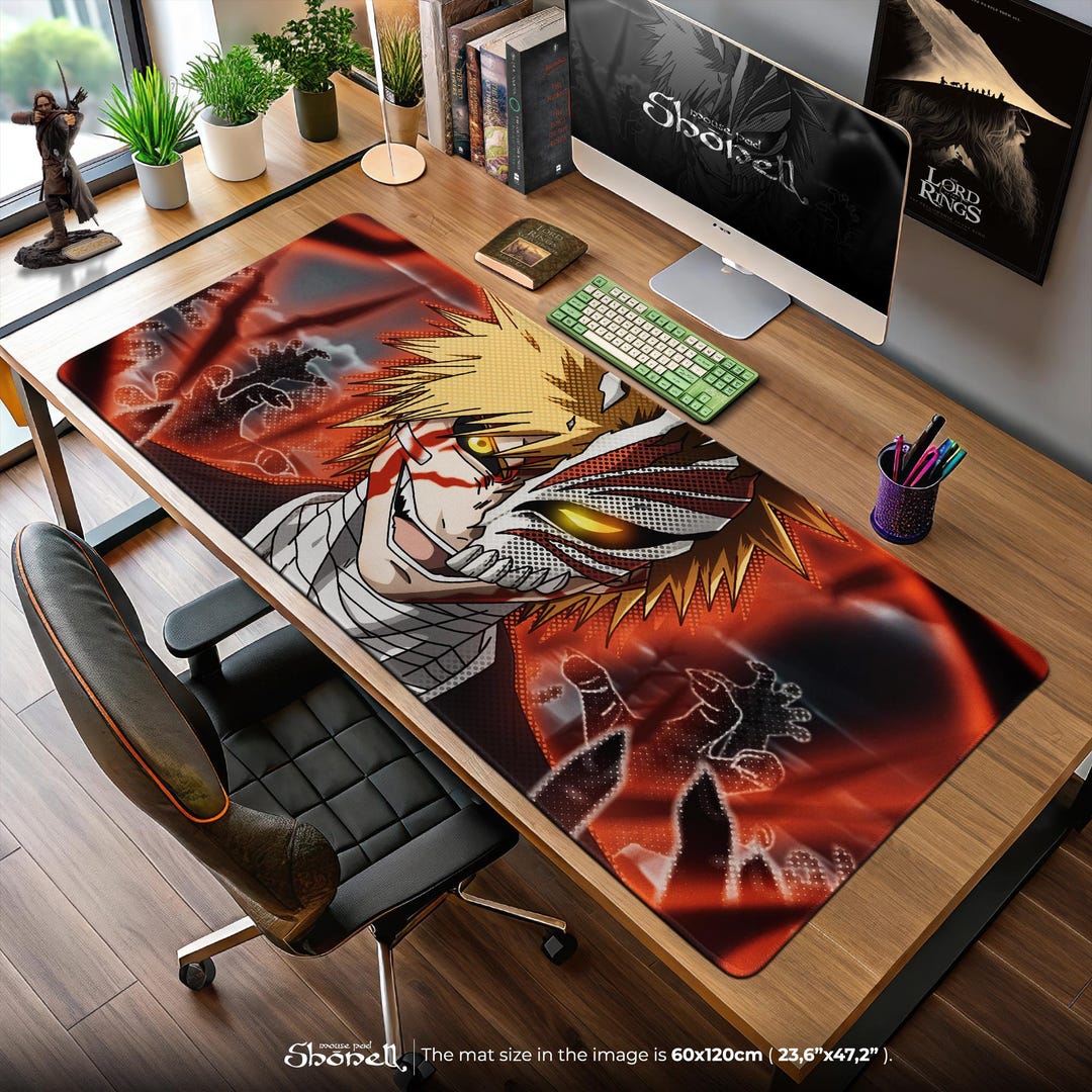 Bleach Ichigo Hollow Mask Mouse Pad - Hollowfication Anime Desk Mat ...