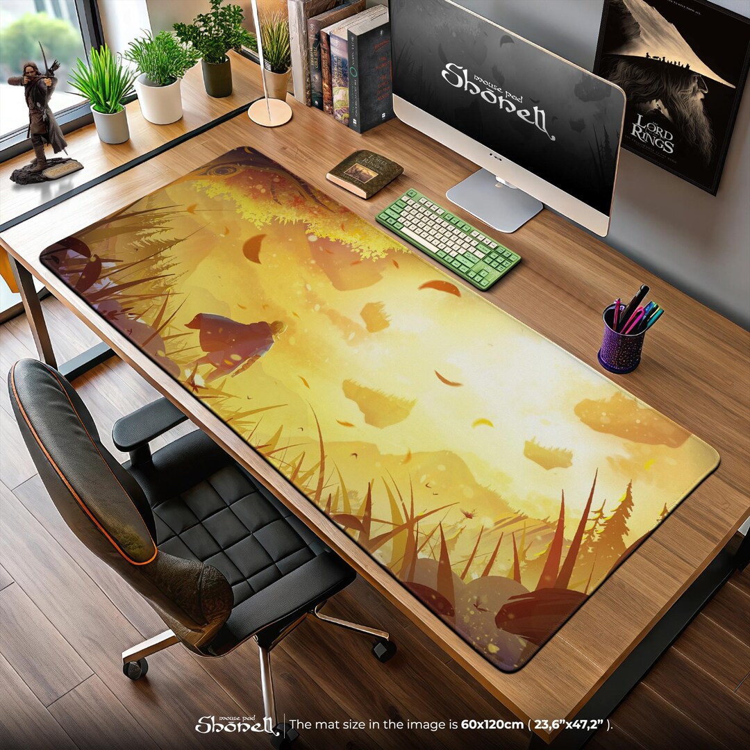 Golden Forest Zelda Mouse Pad – Link in Autumn Glow Desk Mat, BOTW ...