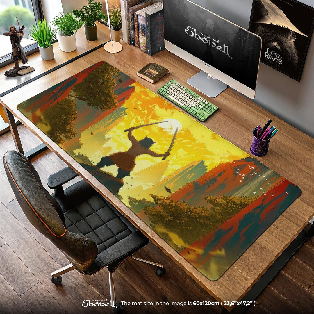 Inosuke Dual Sword Mouse Pad - Demon Slayer Boar Head Art, Kimetsu No ...