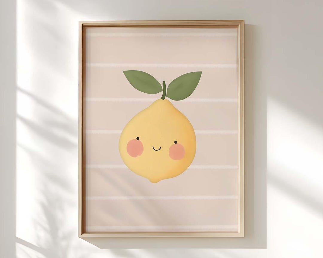 Striped Lemon Print: Playroom Wall Art (digital Download) - Etsy