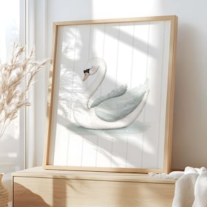 Ballerina Swan Print Set: Soft Pastel Nursery Wall Art (digital ...