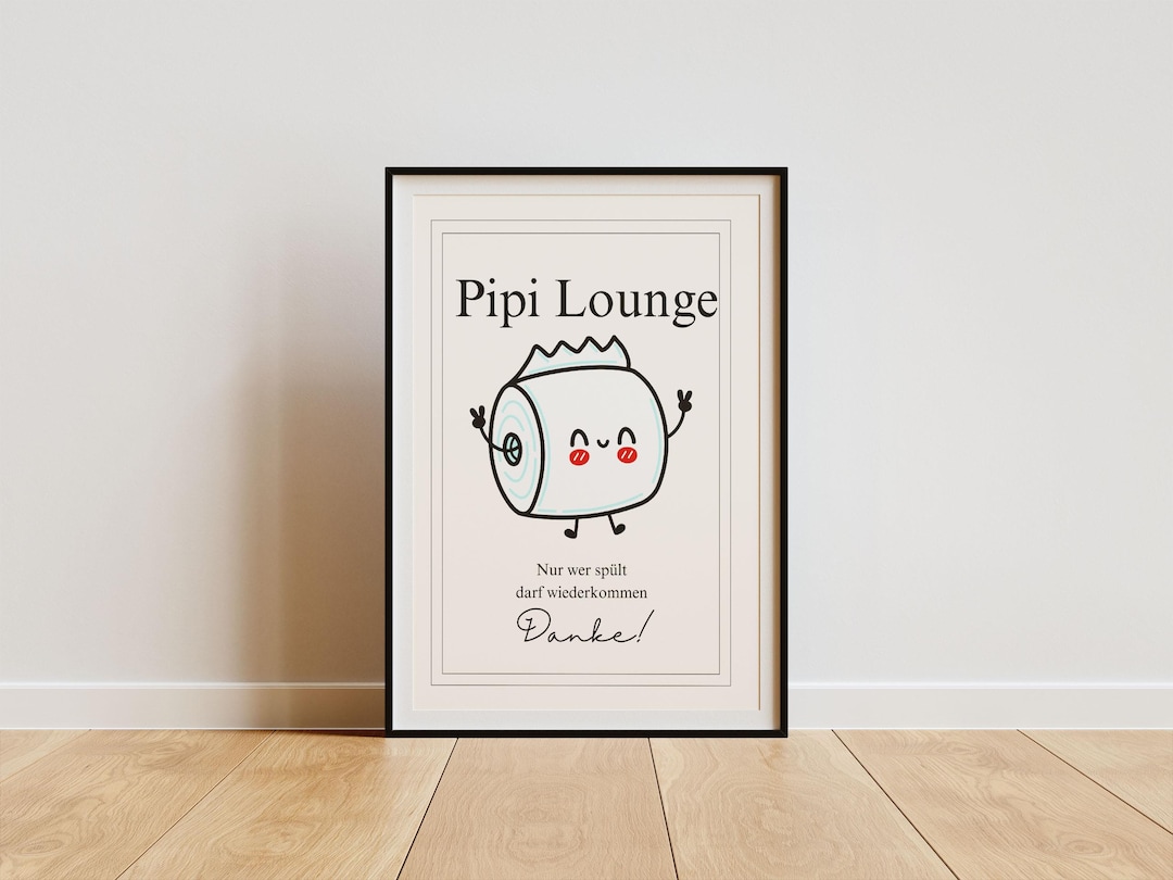 Funny Bathroom Wall Art Printable | Pipi Lounge Toilet Sign | Cute ...