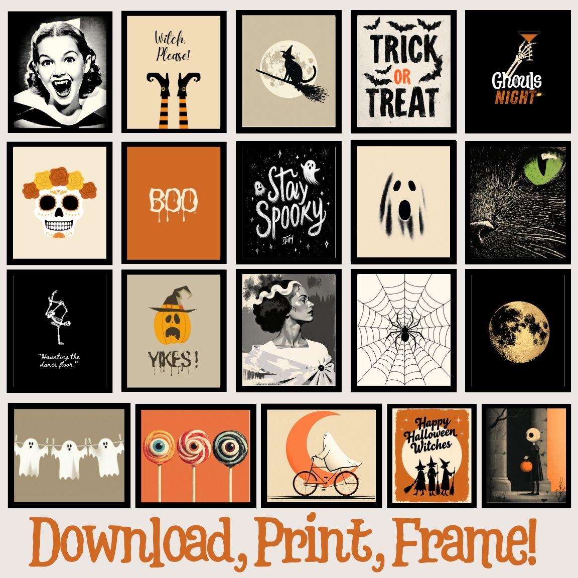 Halloween Printable Wall Art Bundle, Halloween Decor, Spooky Posters ...