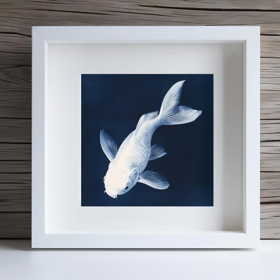 Vintage Cyanotype Fish, Digital Download, Marine Art, Antique ...