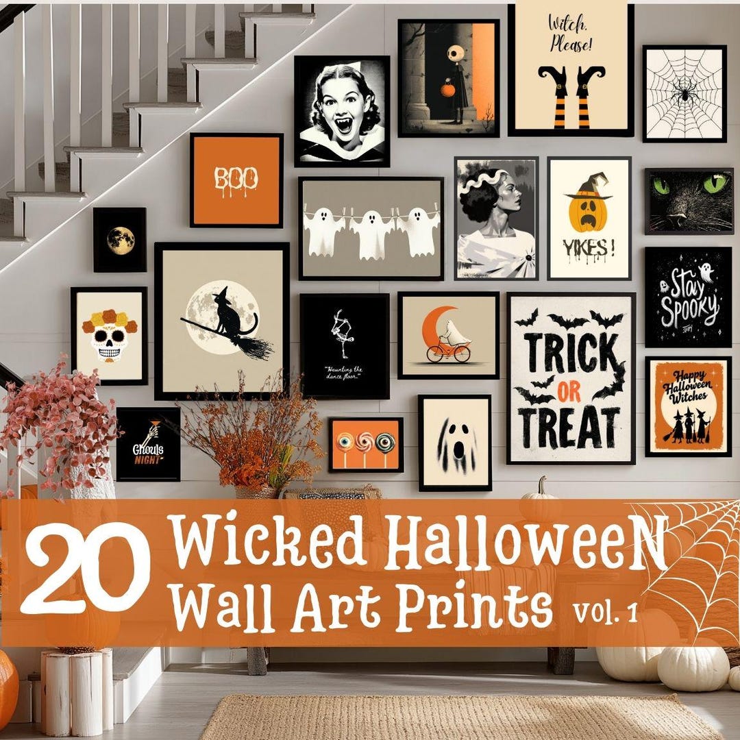Halloween Printable Wall Art Bundle, Halloween Decor, Spooky Posters ...