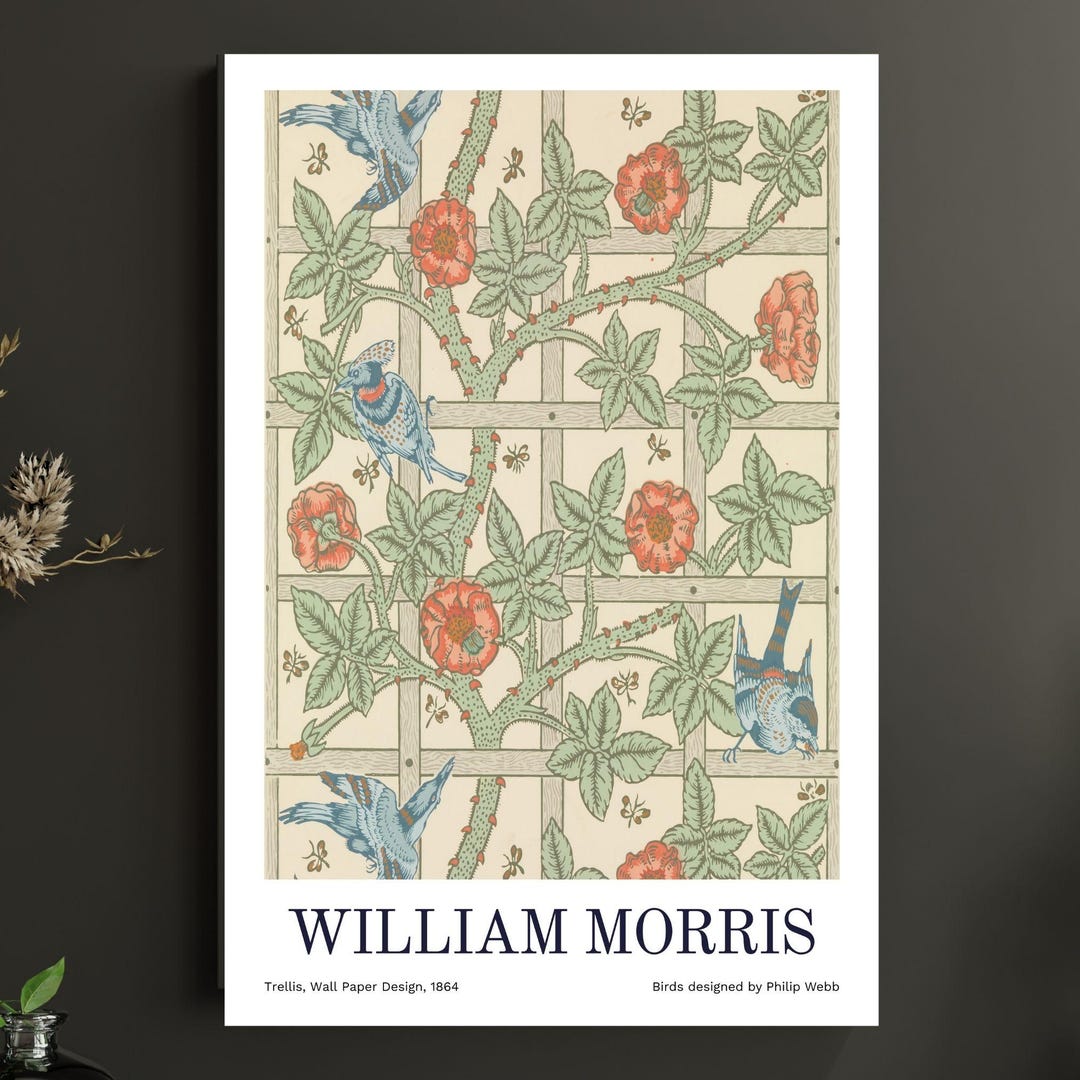 William Morris Trellis Original 1864 Design, Arts and Crafts Floral ...
