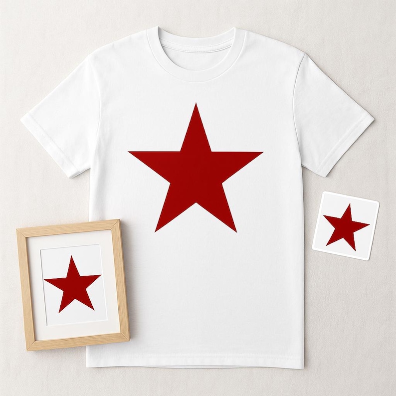 Red Star Clipart SVG PNG | Minimalist Printable Design for T-shirts ...