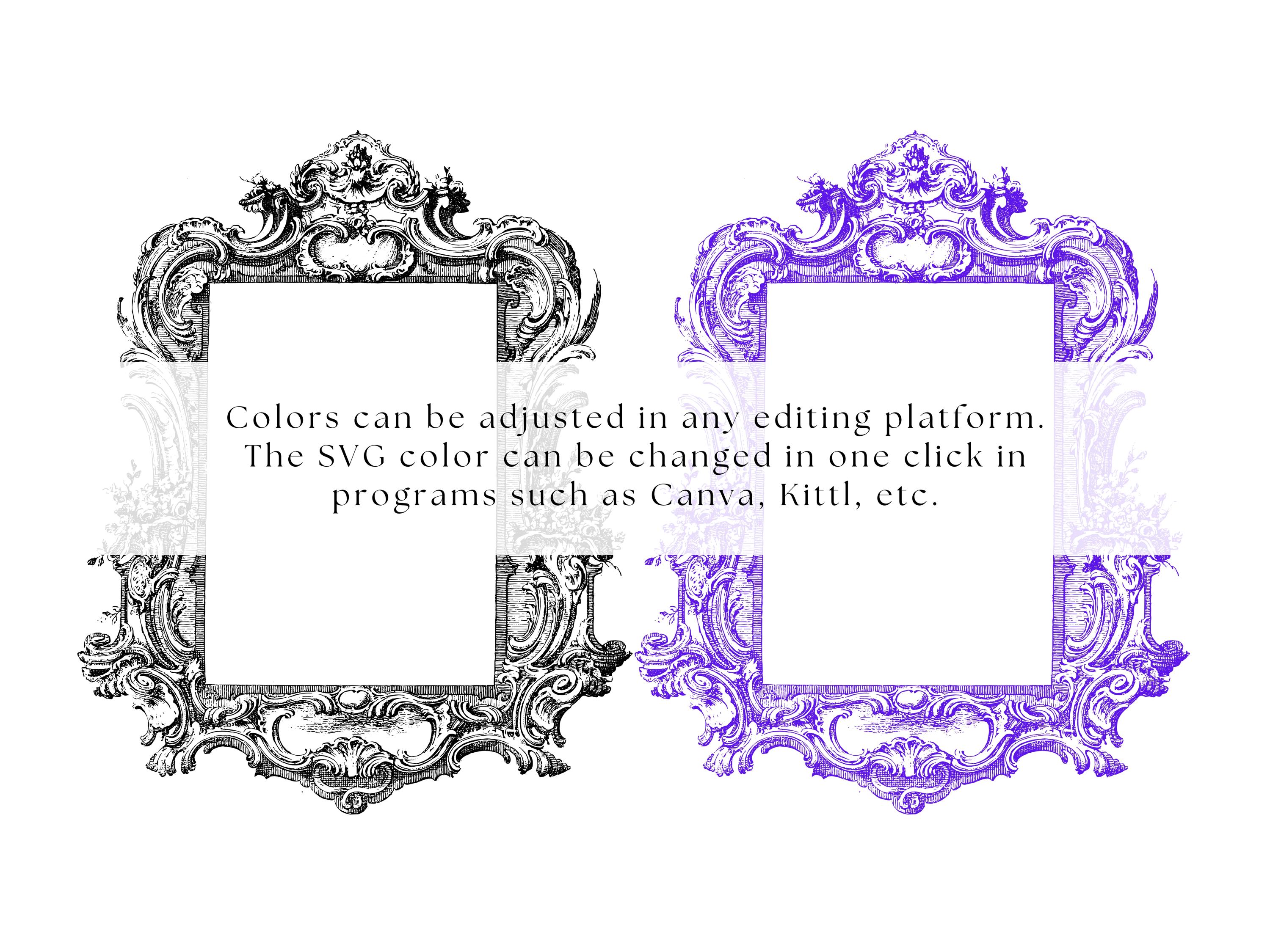 Wedding Clip Art, Vintage Bridgerton Frame, Chinoiserie PNG, Victorian ...