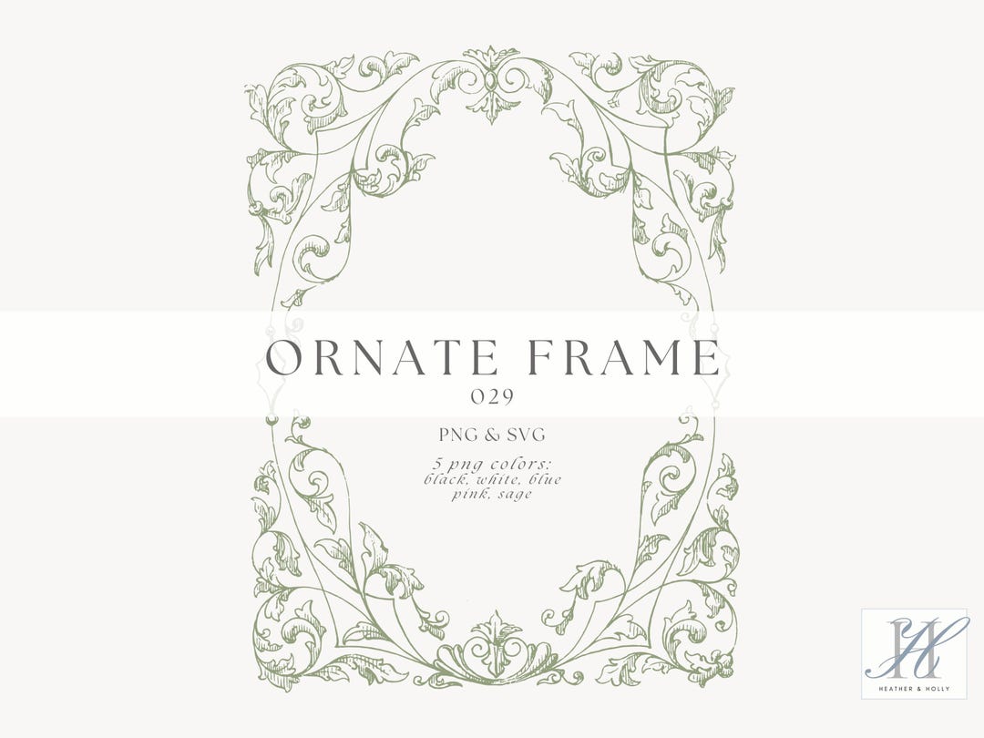 Wedding Clip Art, Delicate Floral Clipart Frame, Chinoiserie PNG ...