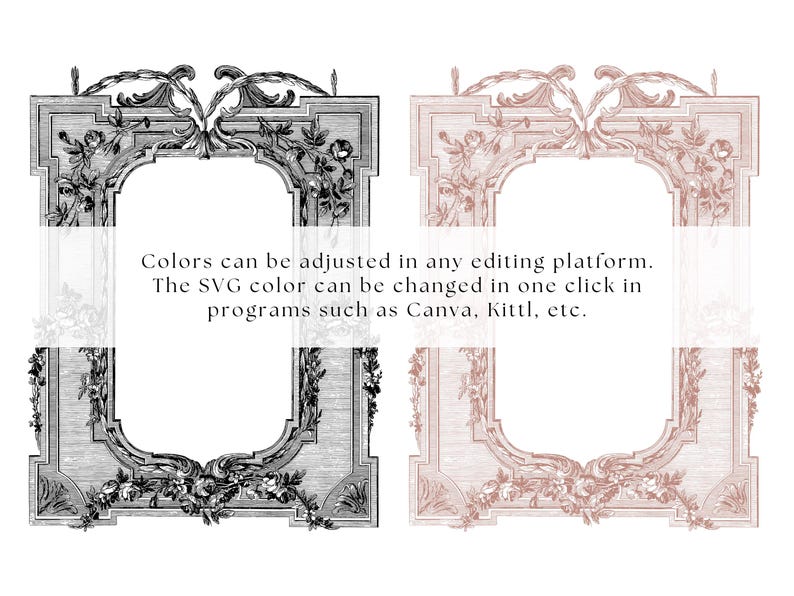 Vintage Floral Clipart Frame, Chinoiserie PNG, Wedding Clip Art ...