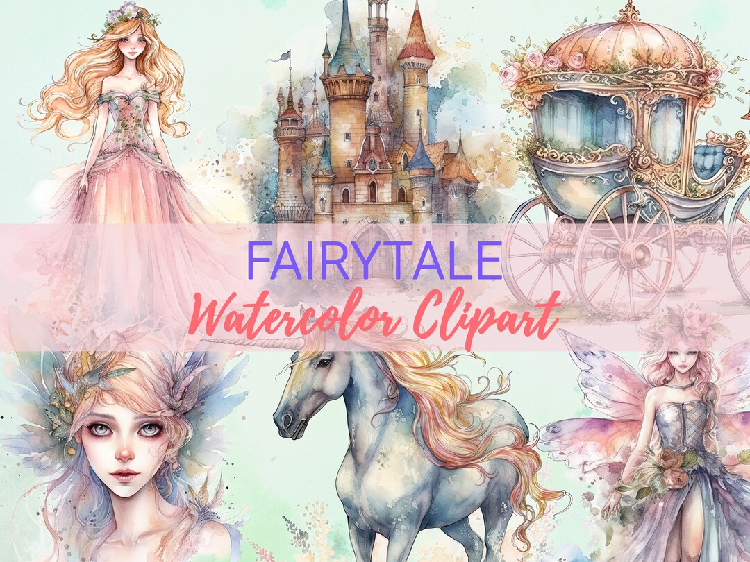 Fairytale Clipart, 25 Fairy Tale Clip Art Pngs, Fantasy Illustration ...