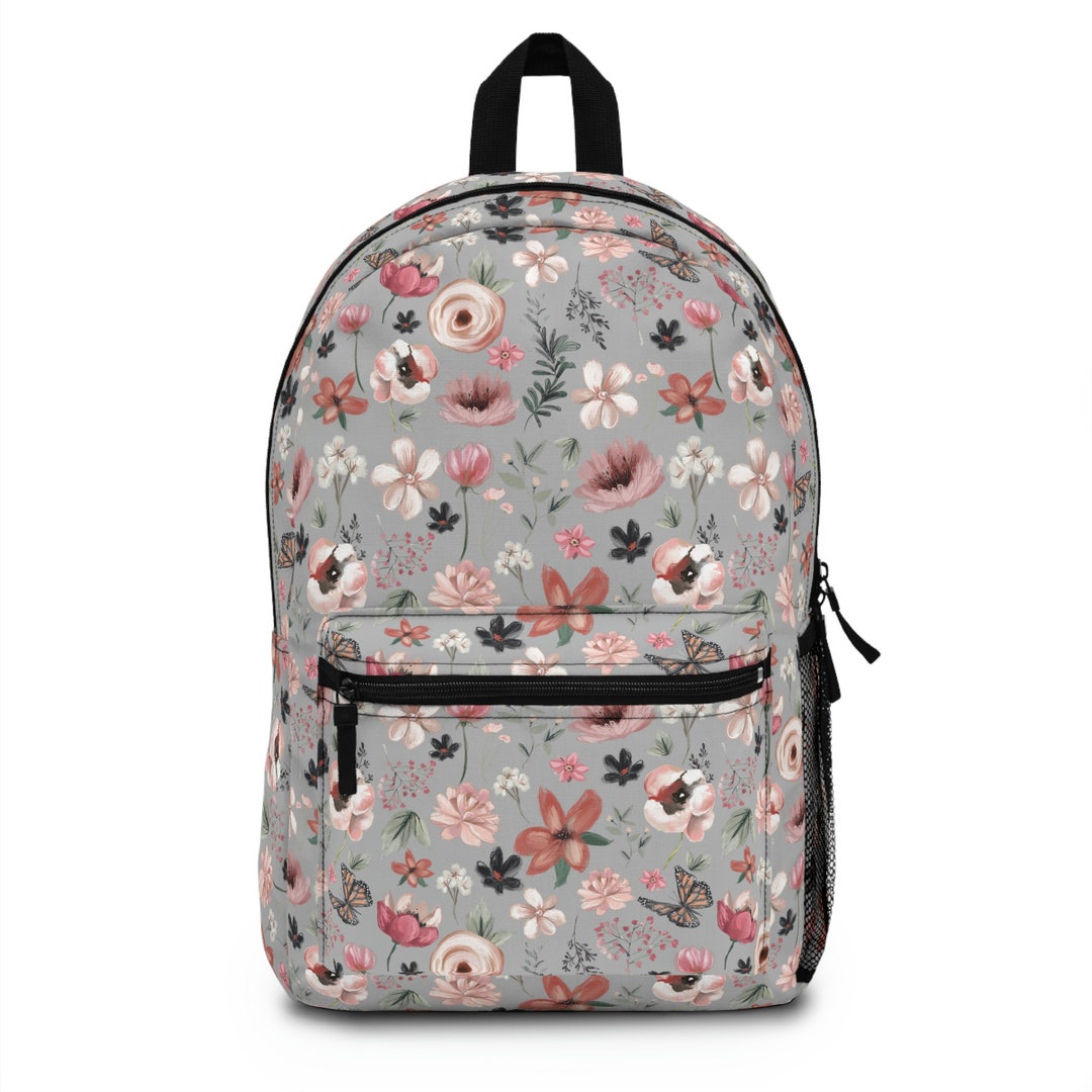 Muted Floral Backpack, Vintage Floral Bag, Flower Purse, Cottagecore ...