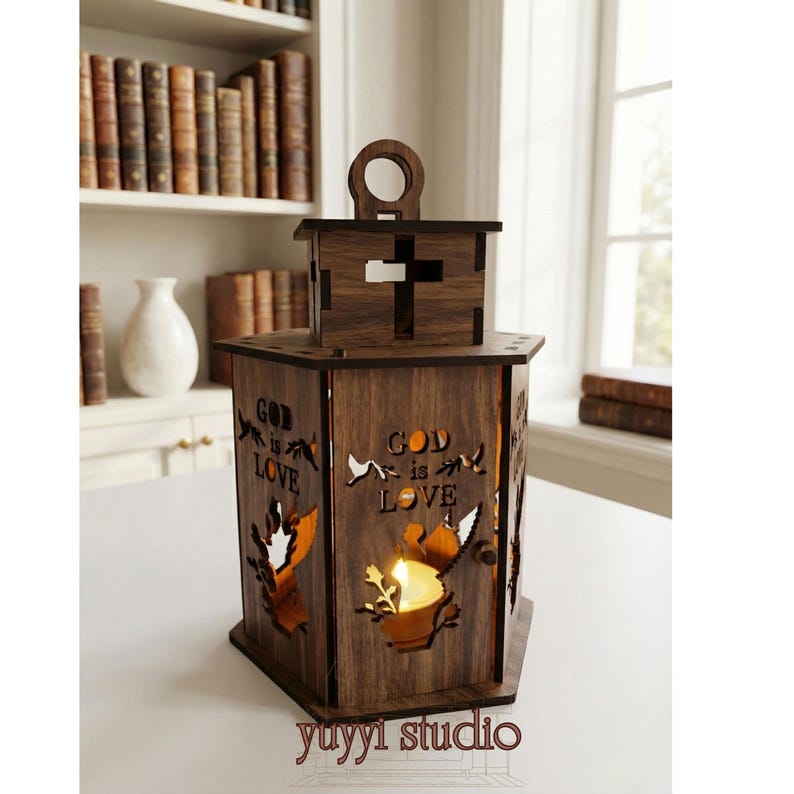 Jesus Lantern – Religious Wooden Christmas Decoration With Holy Light ...