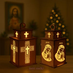Jesus Lantern – Religious Wooden Christmas Decoration With Holy Light ...