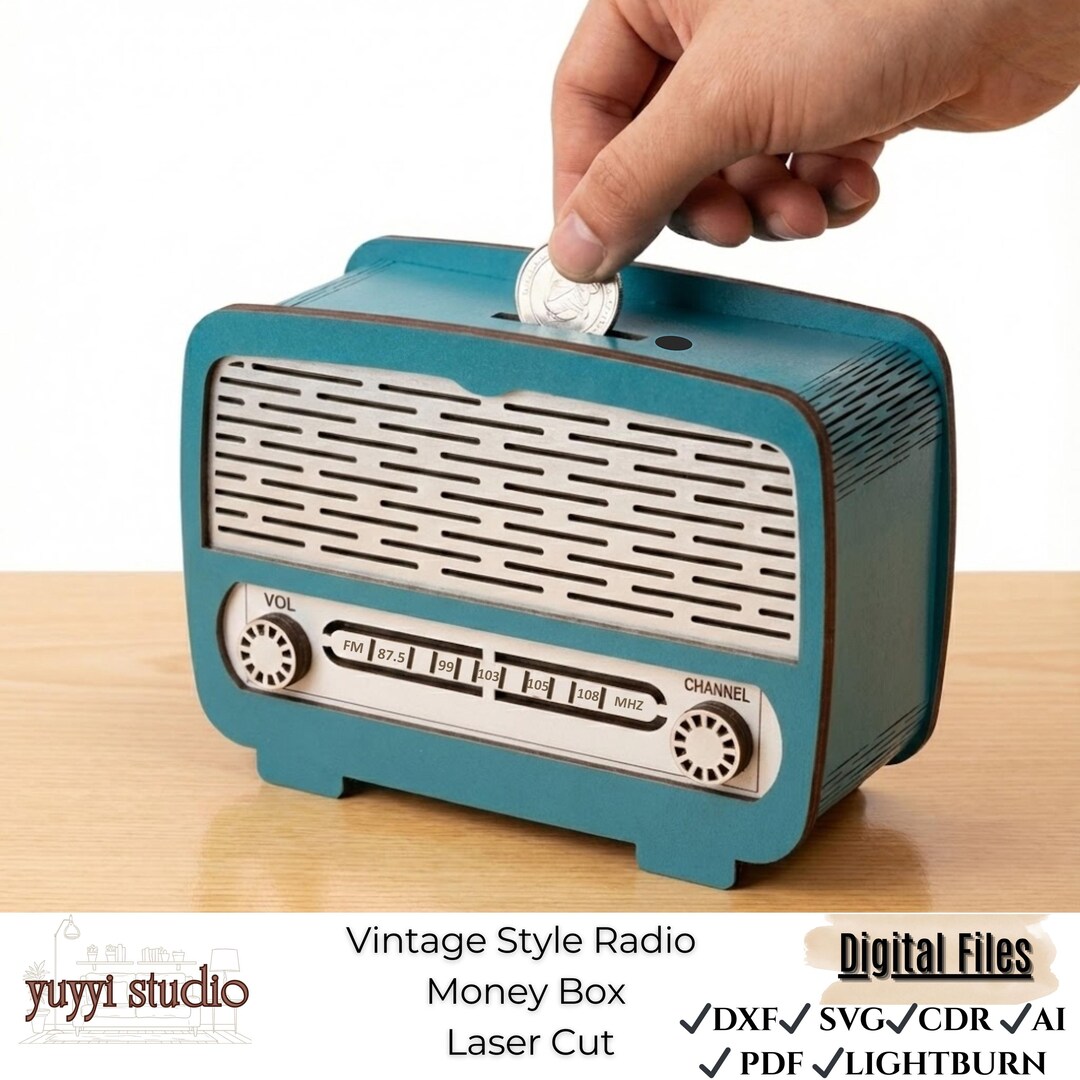 Nostalgic Radio Shape Savings Bank ,gift for Kids - Adults, Wooden ...