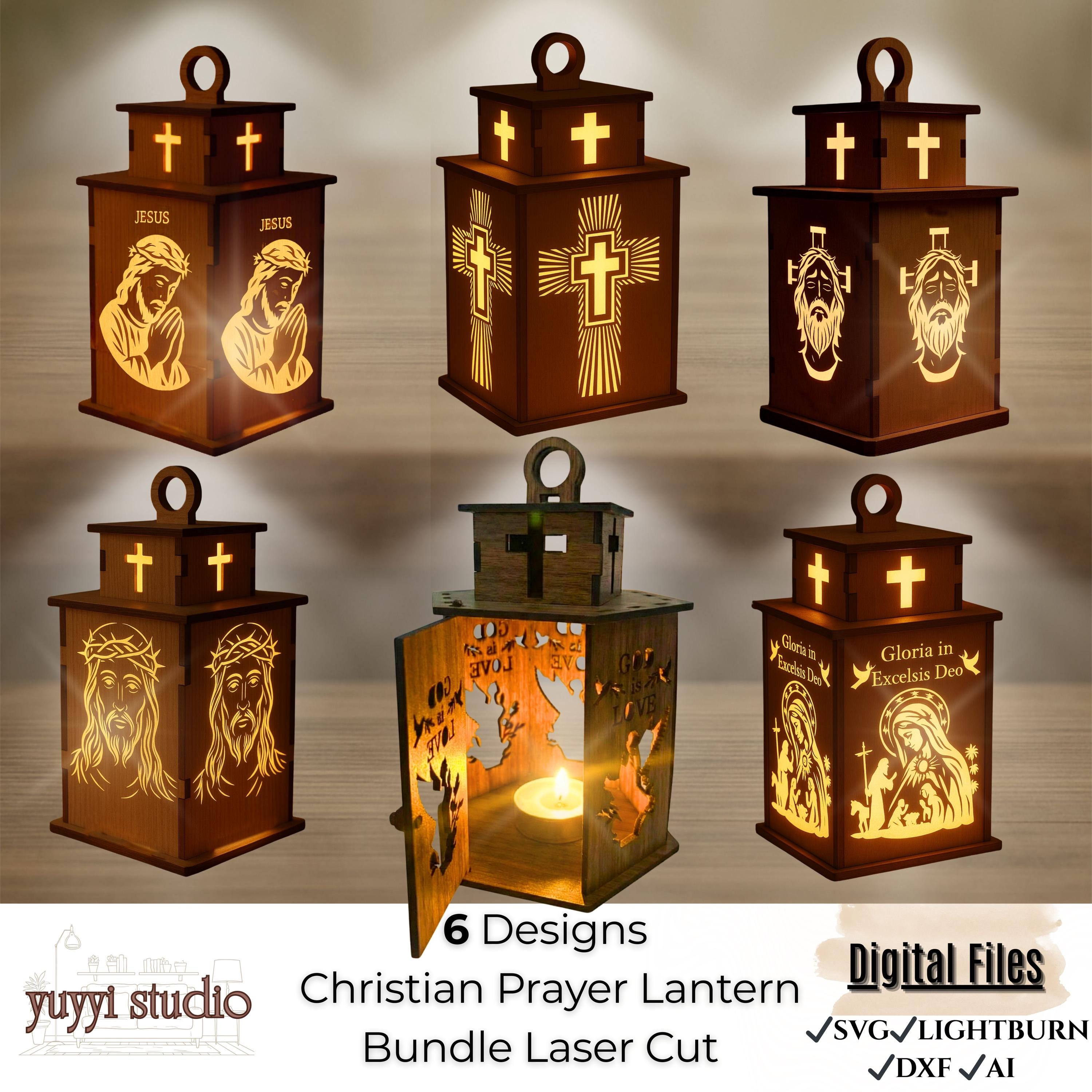 Jesus Lantern – Religious Wooden Christmas Decoration With Holy Light ...