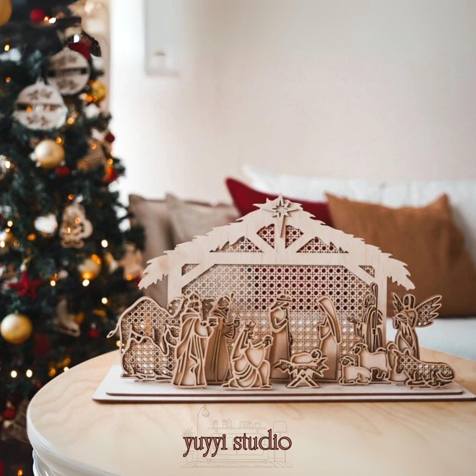 Laser Cut Nativity Scene SVG – Christmas Manger Decor (digital Files ...