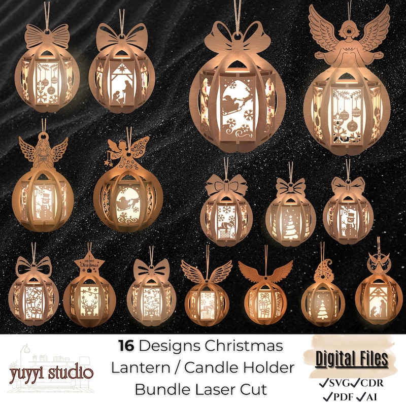 Wooden Laser Cutting Lamp - Etsy