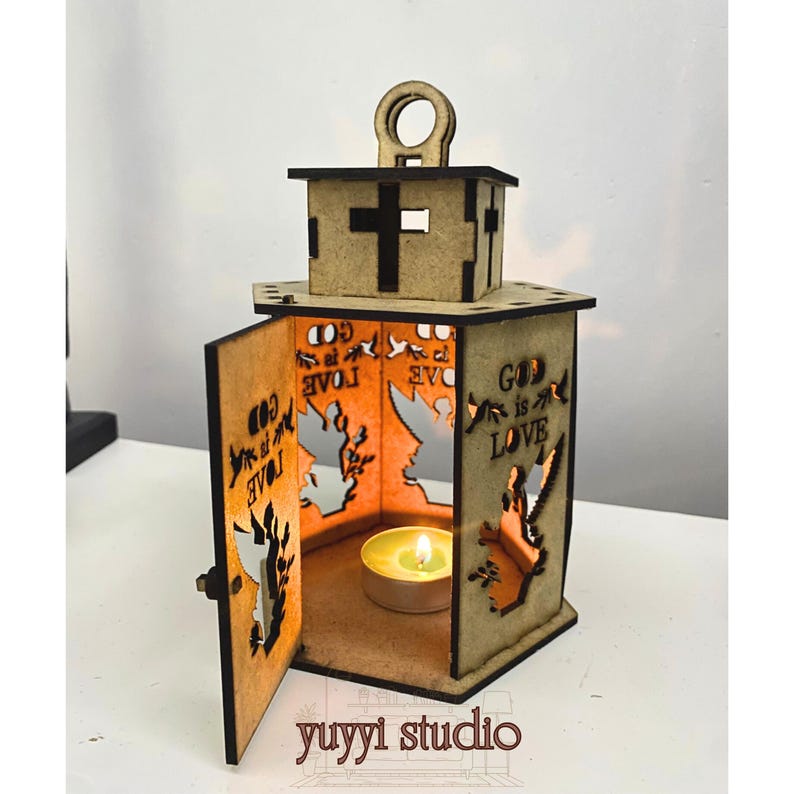 Jesus Lantern – Religious Wooden Christmas Decoration With Holy Light ...