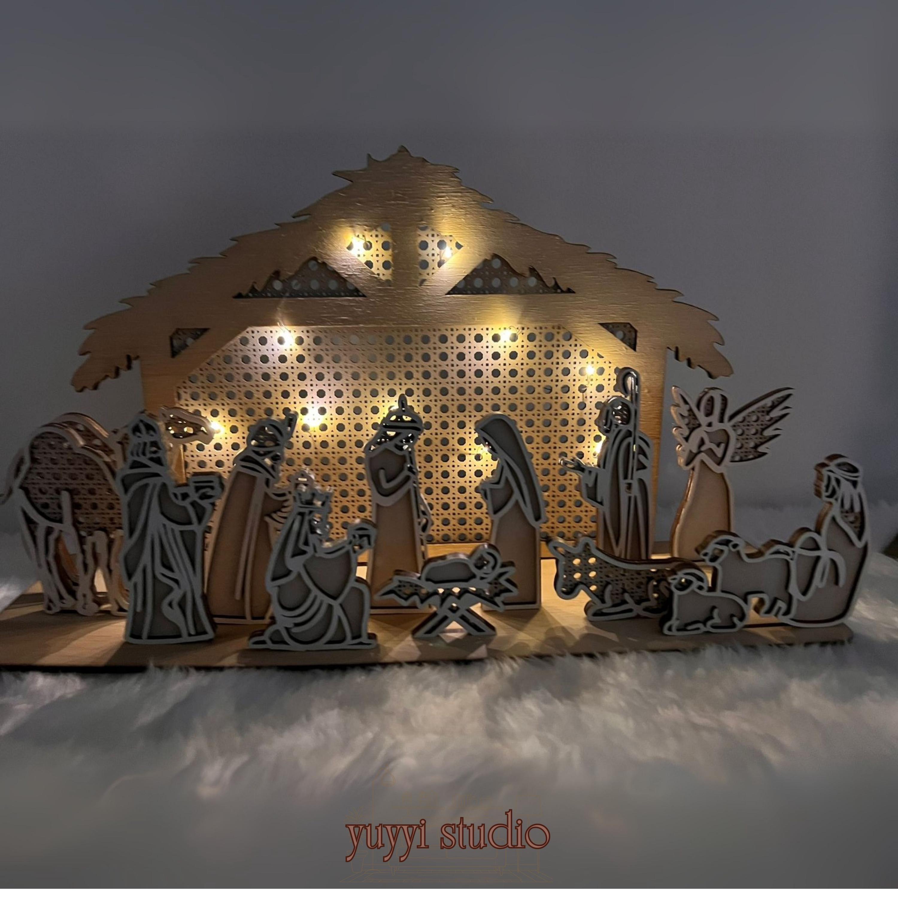 Laser Cut Nativity Scene SVG – Christmas Manger Decor (digital Files ...