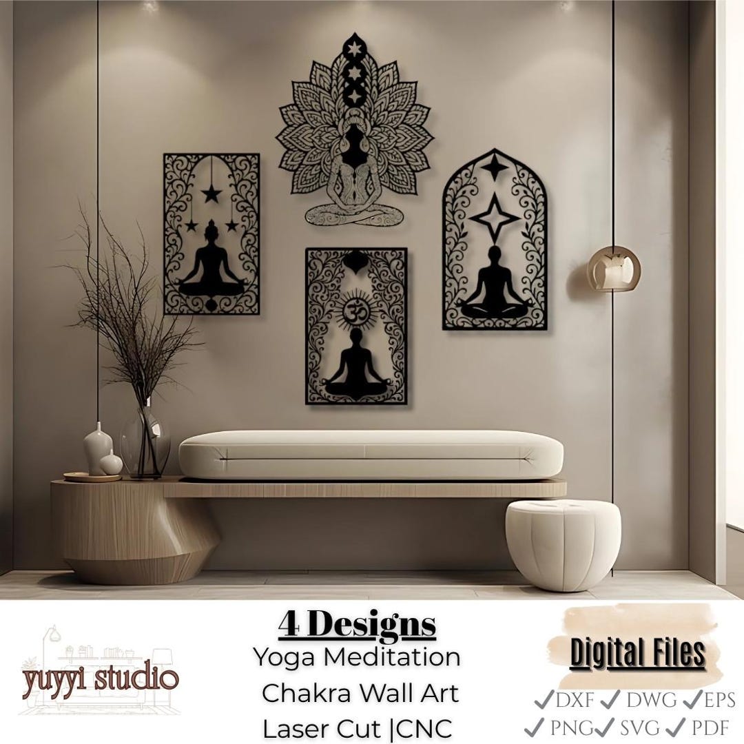 Zen Out Your Space:yoga Sign SVG Bundle for DIY Wall Art,elevate Your ...