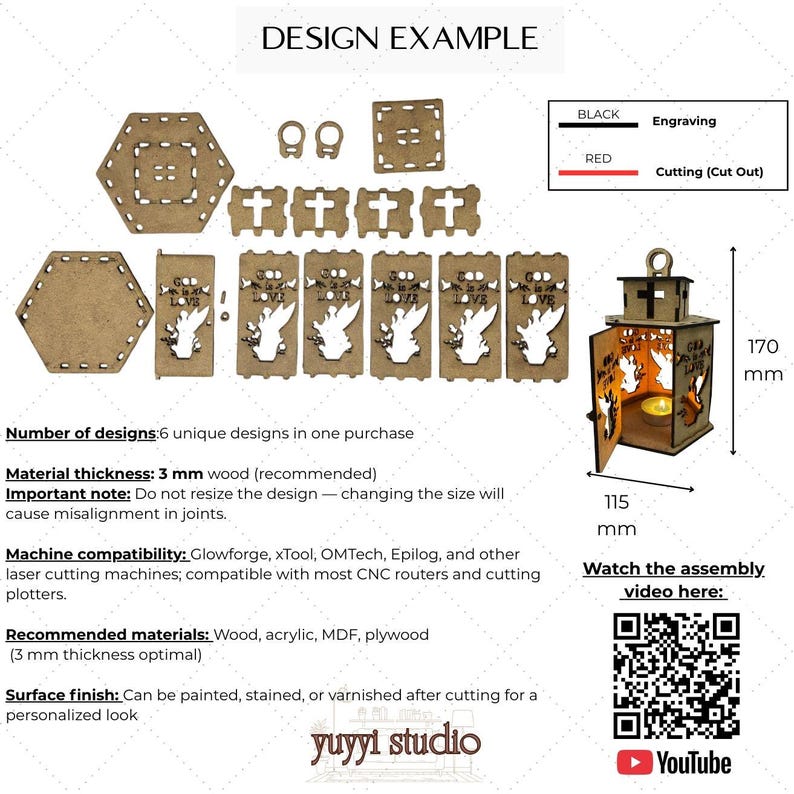 Jesus Wooden Lantern SVG | Christian Laser Cut Lamp DXF Template ...