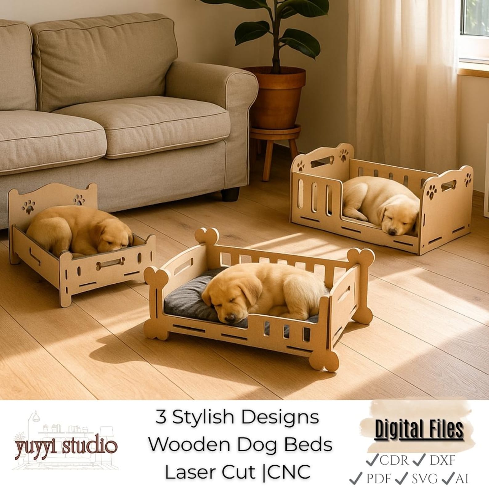 Laser Cut MDF Pet Bed DIY Kit: Modern Design (6mm, Digital Files - Etsy