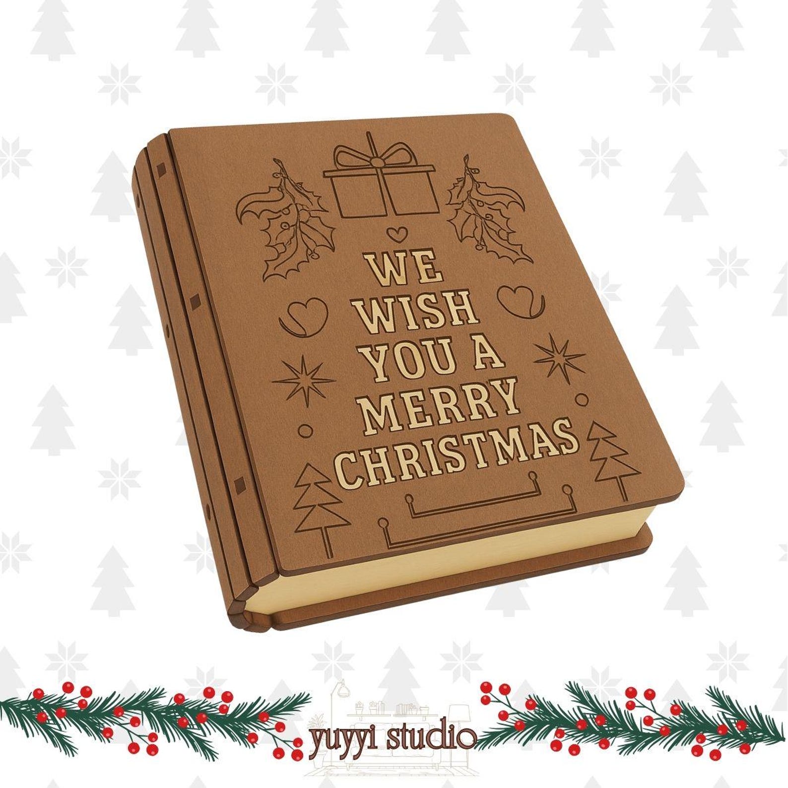 Christmas Book Box SVG: Laser Cut Sliding Drawer Template (digital File ...