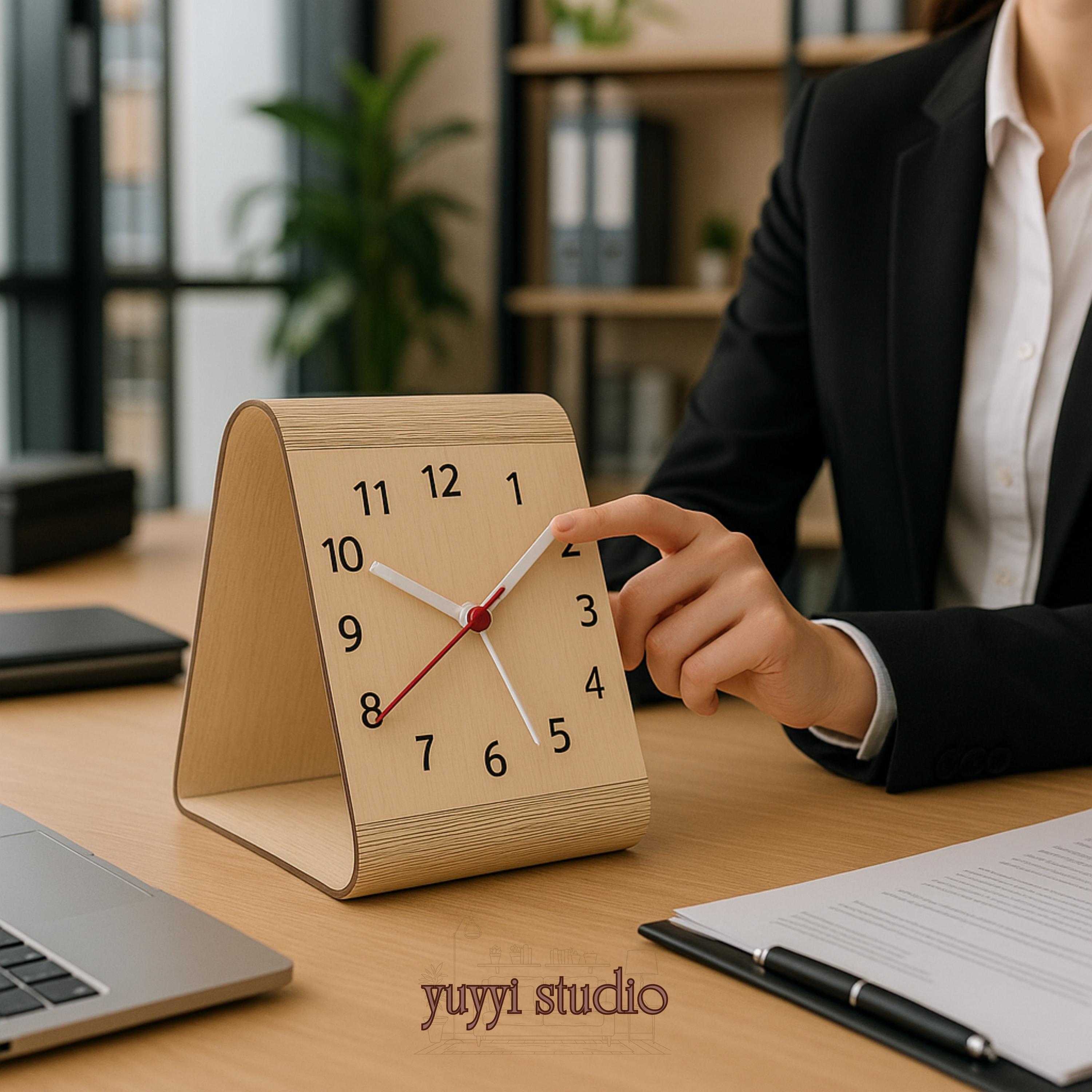 Modern A-frame Desk Clock SVG File: Laser Cut DIY Template (3mm Mdf ...