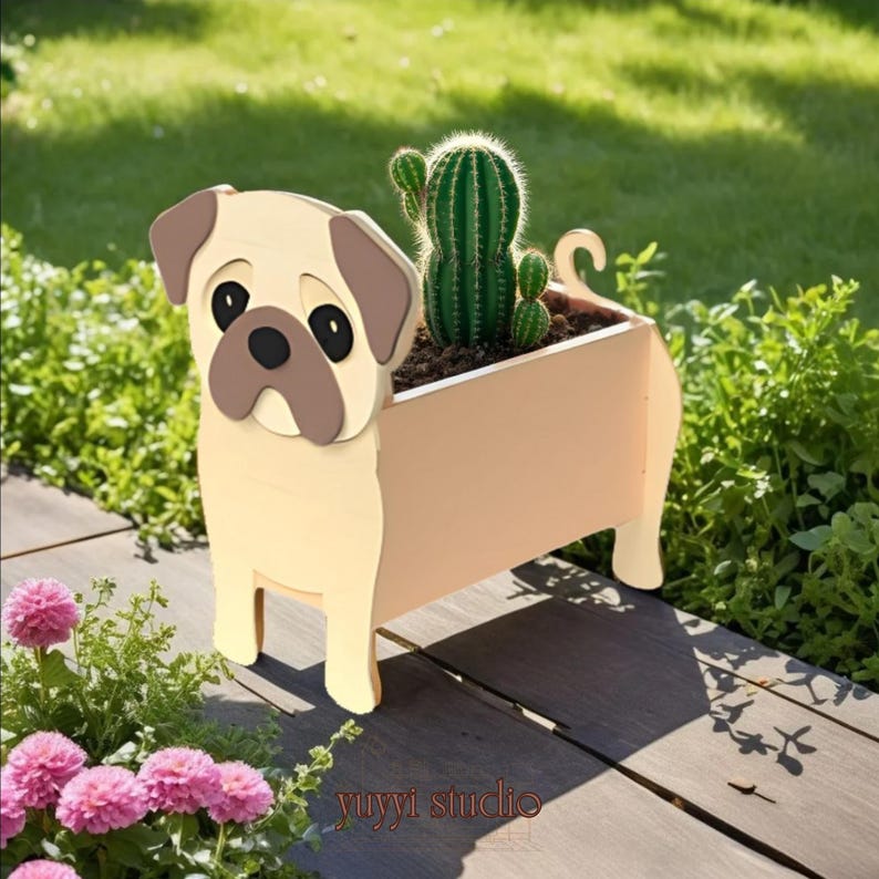 Dog Planter SVG Bundle: Laser Cut Flower Box Patterns (digital Download ...
