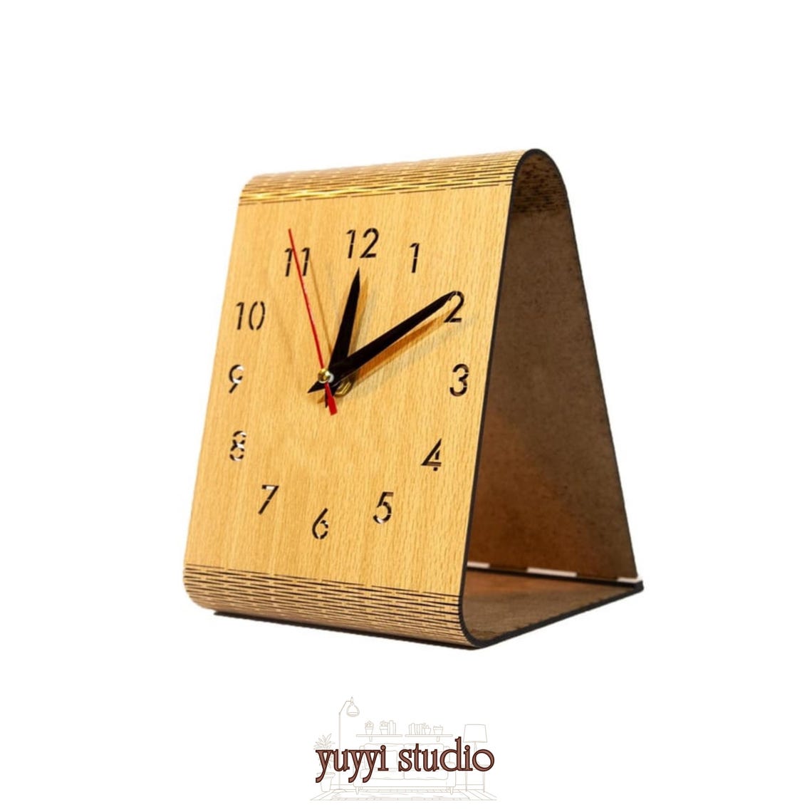 Modern A-frame Desk Clock SVG File: Laser Cut DIY Template (3mm Mdf ...