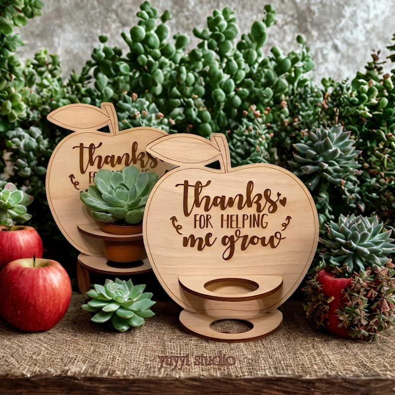 Laser Cut Apple Plant Holder – Teacher Appreciation Gift (digital Files ...