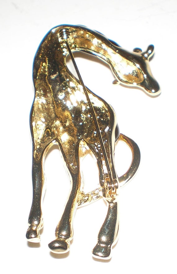 Giraffe Brooch Large Sized Pin with Cute Enameling -A… - Gem