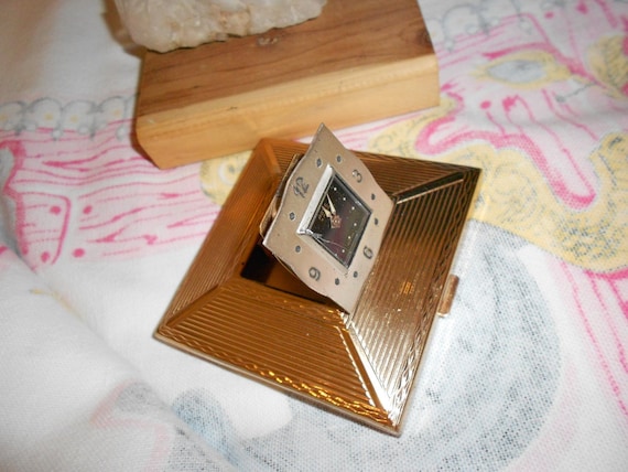 Compact Powder Art Deco Clock RARE Form Gorgeous | Etsy