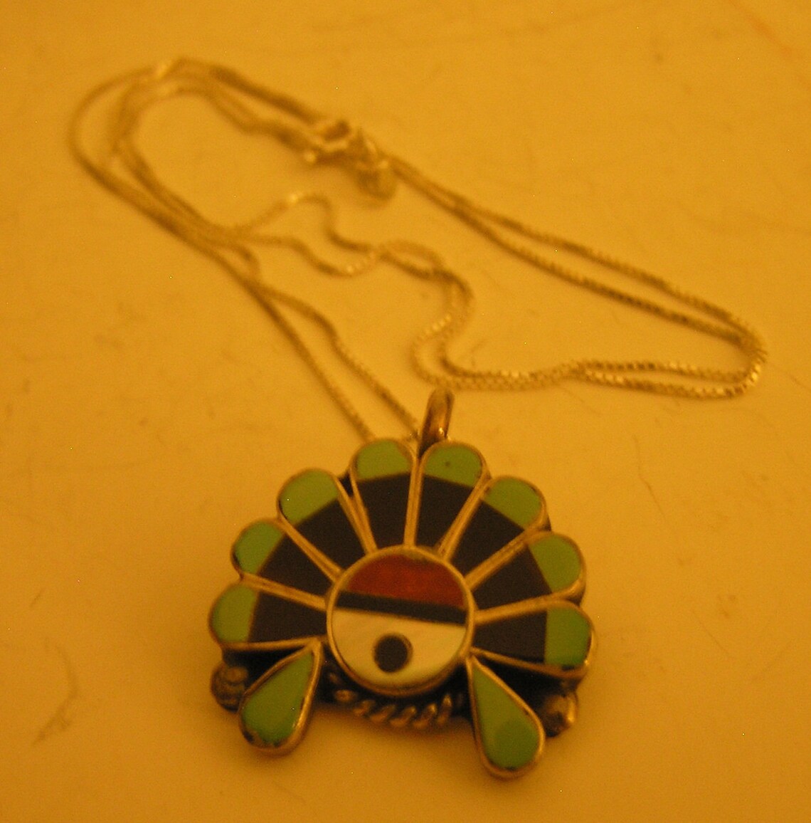 Zuni Sun God Pendant/brooch With Headdress Beautiful Inlay | Etsy