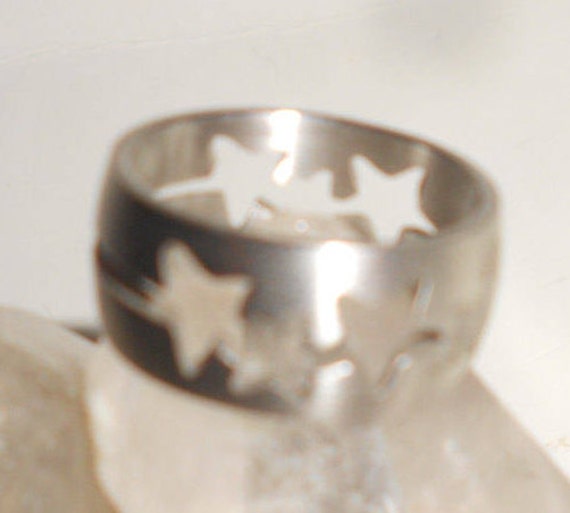Shooting Stars "Comet" Ring Stainless Midi Or Pinkie… - Gem