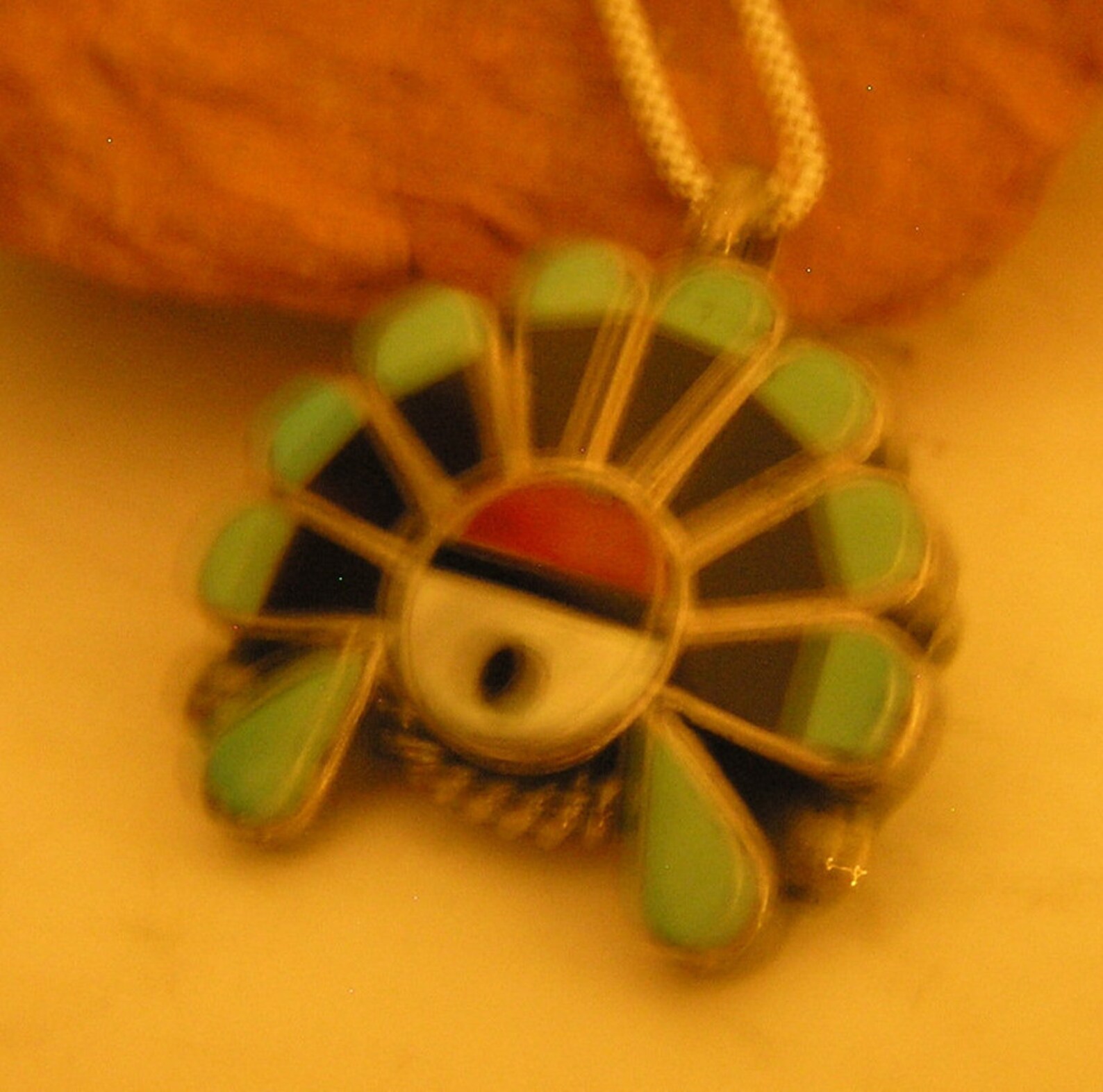 Zuni Sun God Pendant/brooch With Headdress Beautiful Inlay | Etsy