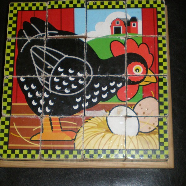 Wooden Farm Animal Blocks - Etsy